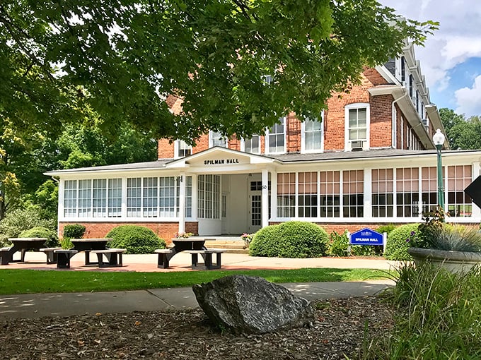 Spilman Hall combines academic dignity with front-porch hospitality, a building that says "we take education seriously, but we're nice about it."