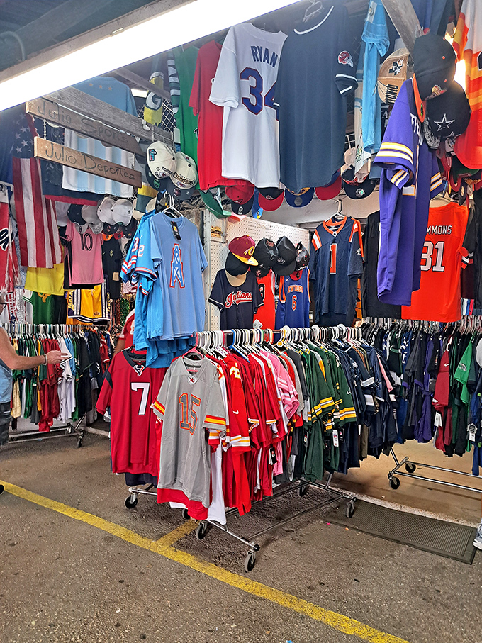 Sports heaven for the dedicated fan. From vintage jerseys to current team gear, Bussey's vendors have your fandom covered.