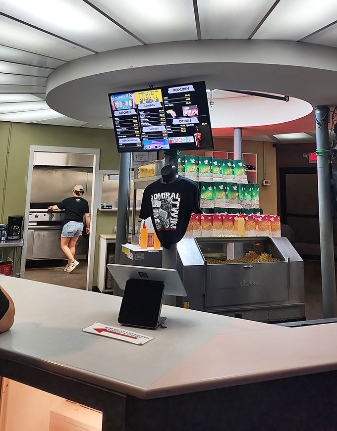 The beating heart of any drive-in &ndash; the concession stand where popcorn dreams and soda wishes come true.