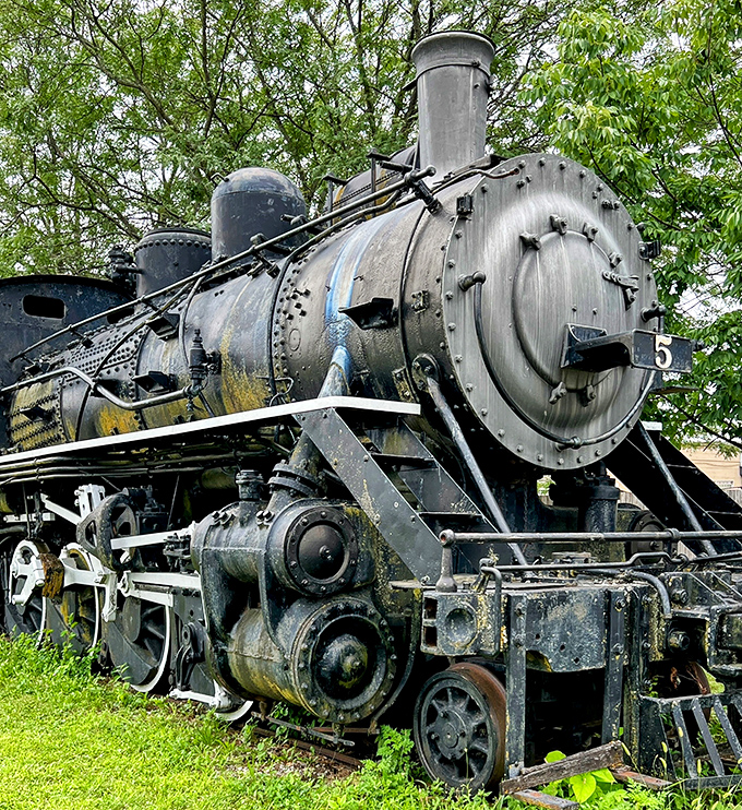 The weathered beauty of this steam engine tells stories of coal smoke and long hauls that modern transportation will never quite match.