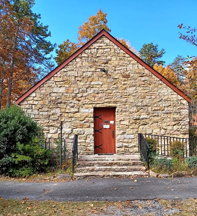 This historic stone building has weathered decades of Alabama seasons, standing as a testament to craftsmanship that predates planned obsolescence.