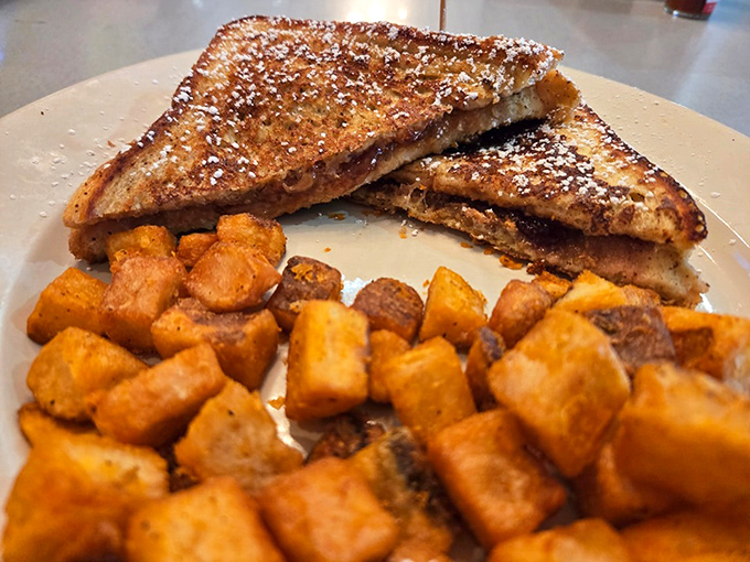 French toast that's had a spiritual awakening&mdash;transformed by cinnamon, topped with candied pecans, and drizzled with maple syrup that glistens like liquid gold.