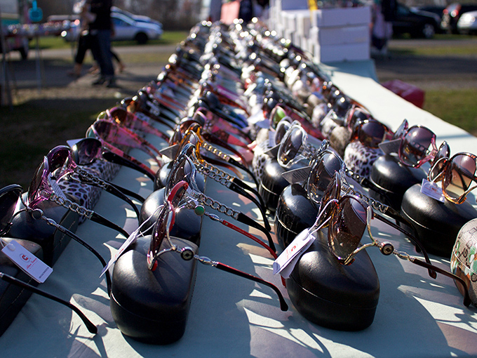 Sunglasses galore &ndash; because everyone deserves to feel like a movie star while bargain hunting. The perfect accessory for maintaining your poker face during negotiations.