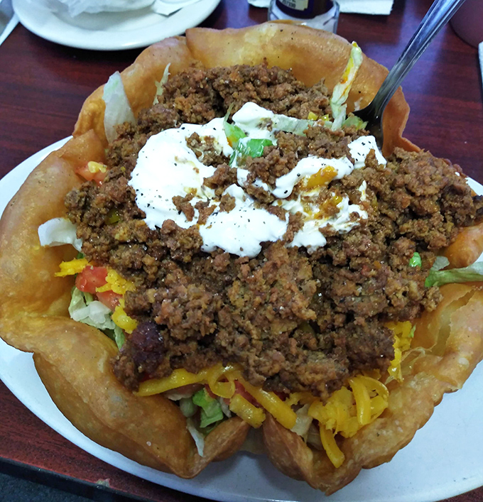 A taco salad that breaks all the rules&mdash;a crispy shell fortress protecting a treasure of seasoned meat and cool, fresh toppings.