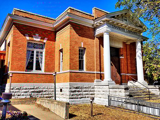 The Tahlequah Public Library proves that some buildings age better than most of us, classical columns and all.