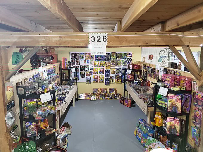 Booth #328 is where childhood memories come to be rediscovered. That Garfield toy? Exactly like the one your mom "accidentally" donated in 1992.