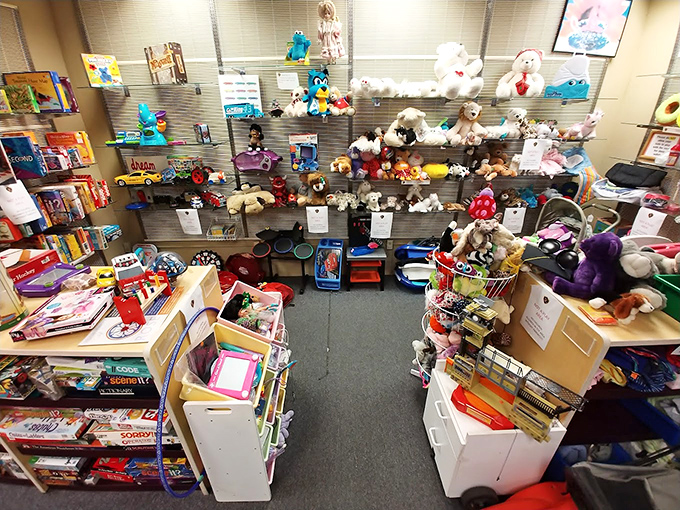 A toy section that triggers instant nostalgia—where childhood memories are priced by the shelf and imagination comes standard with every purchase.