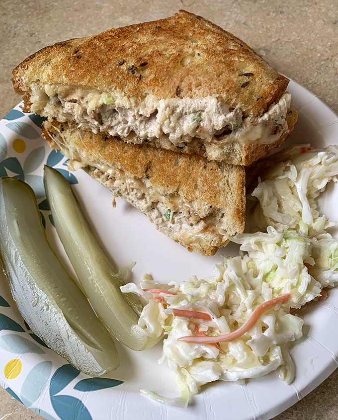 A tuna melt that respects tradition &ndash; no fancy aioli or artisanal add-ons, just the sandwich equivalent of a warm hug from an old friend.