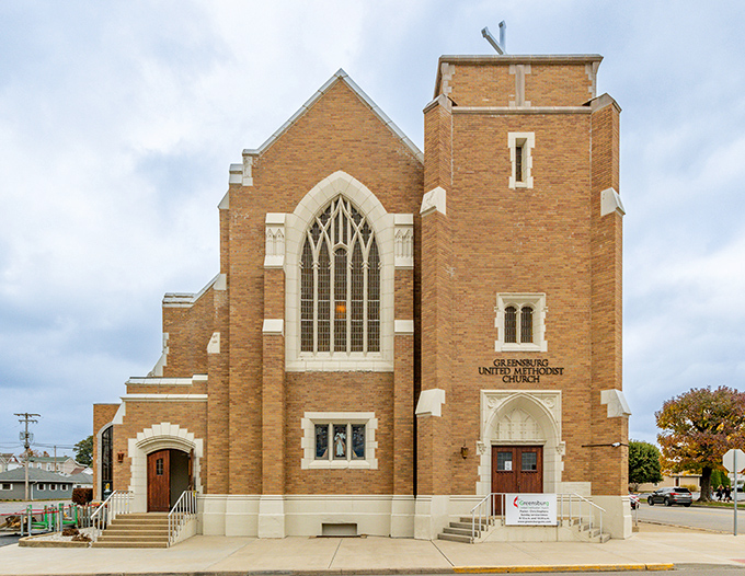Greensburg United Methodist Church's stunning brick fa&ccedil;ade offers spiritual sanctuary in an architectural masterpiece that would make even non-believers stop and stare.