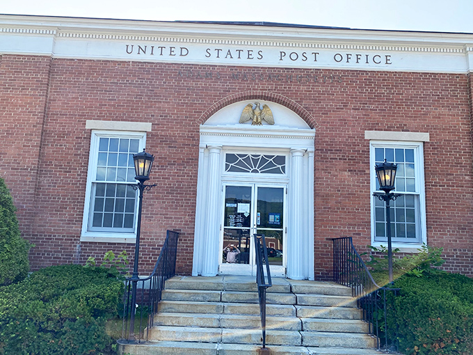 Even the post office in Adams exudes historic charm with its classic brick construction and elegant arched entrance &ndash; mail delivery with architectural gravitas!