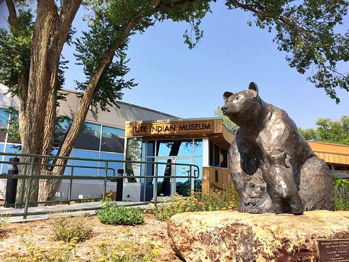 The Ute Indian Museum celebrates Colorado's original inhabitants with thoughtful exhibits and that magnificent bear sculpture standing guard at the entrance.
