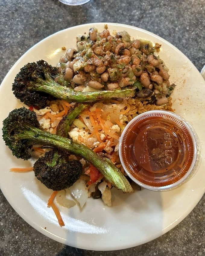 Who knew vegetables could look this exciting? A colorful veggie bowl that might just convert the most dedicated carnivore for at least one meal.