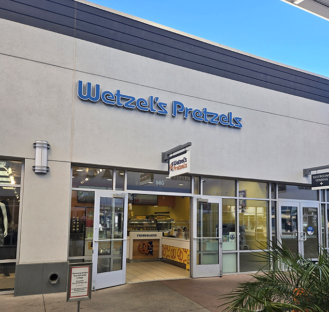Wetzel's Pretzels: where the aroma of fresh-baked dough performs a Pied Piper routine on unsuspecting shoppers.