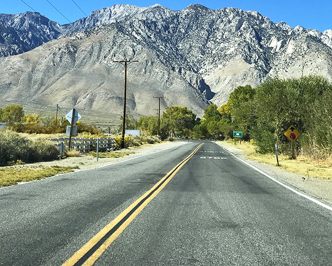 The approach to adventure begins here. Whitney Portal Road winds its way toward America's highest peak in the contiguous United States.