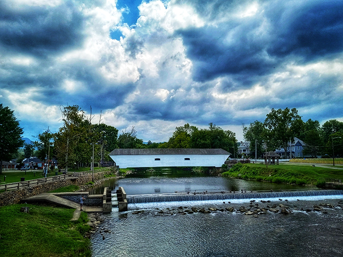 Moody skies transform the bridge into something from a fairytale&mdash;dramatic clouds creating the perfect backdrop for this Tennessee treasure.
