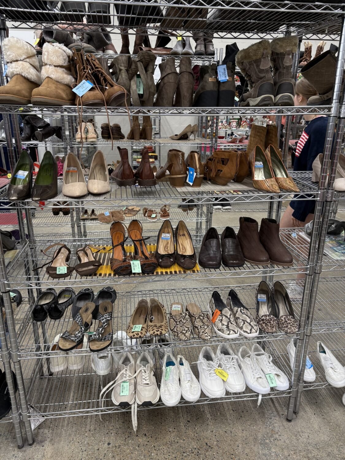 Boot lovers can kick up their heels at the footwear selection, where everything from practical winter wear to statement stilettos finds new life.