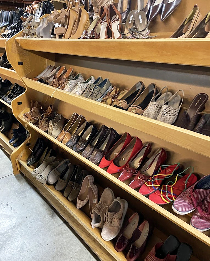 Shoe paradise organized by someone who clearly understands that footwear emergencies are real and require immediate solutions.