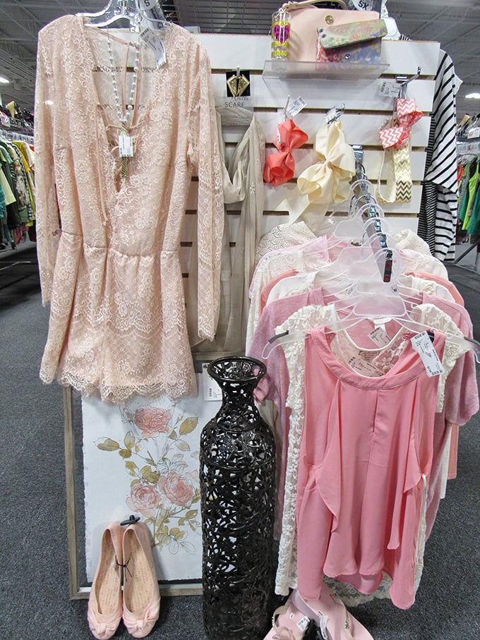 Feminine pastels and lace create a display that would make even the most dedicated minimalist reconsider their closet.