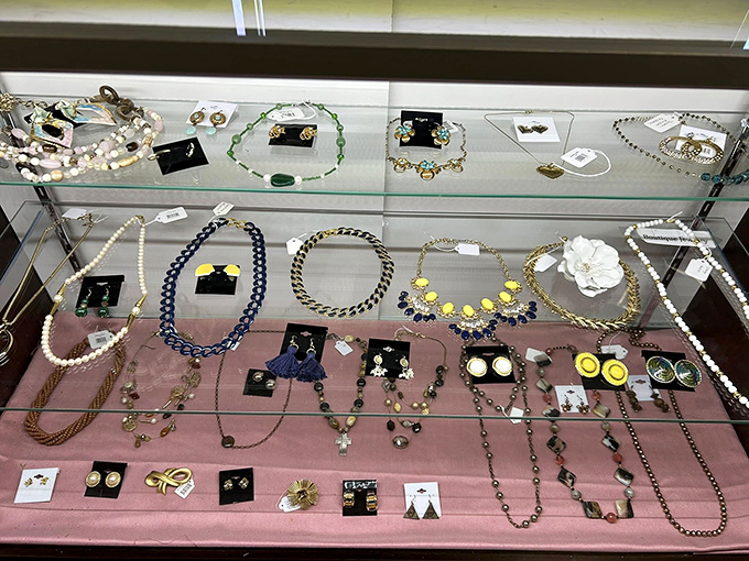 Jewelry that tells stories of decades past. That statement necklace is just waiting to become the conversation piece at your next dinner party.