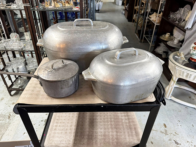 Vintage aluminum cookware that cooked thousands of meals and still has plenty of gumbo left in its future, guaranteed.