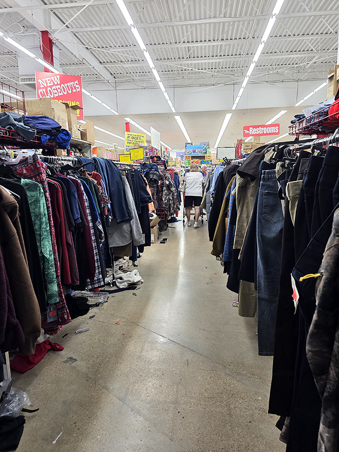 The clothing section &ndash; fashion's final frontier where last season's trends and timeless basics hang together in democratic, affordable splendor.