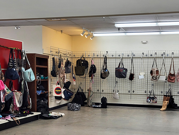 Handbag heaven for the accessory enthusiast. One person's forgotten fashion statement becomes another's signature style.