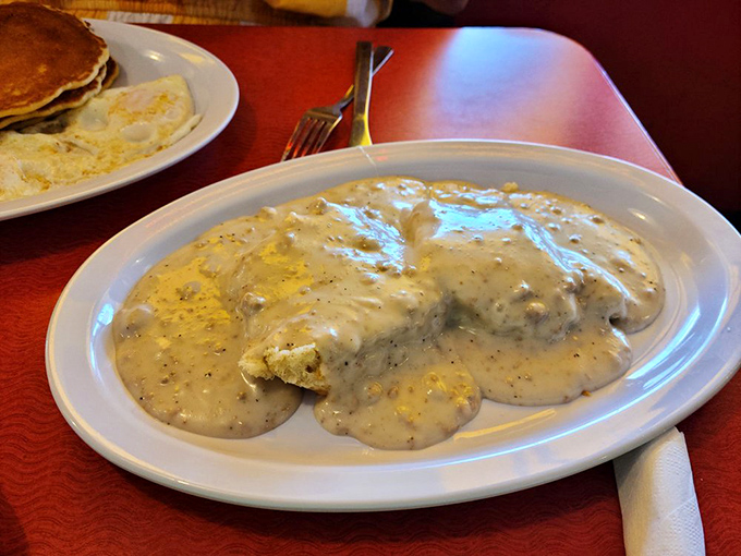 Biscuits swimming in creamy sausage gravy&mdash;the kind of Southern breakfast that makes Yankees consider moving south permanently.