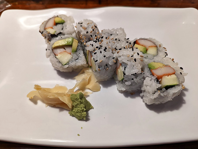 Sushi in a steakhouse? When it looks this fresh and artfully presented, genre-bending becomes a delicious form of culinary rebellion.