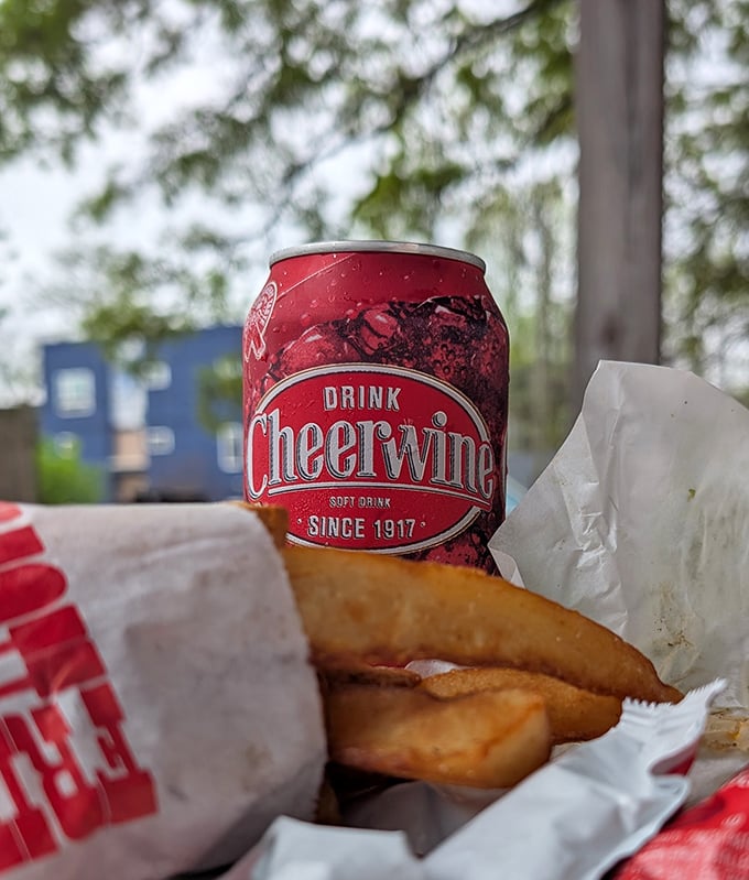 A cold Cheerwine and hot fries—the unofficial state meal of North Carolina that makes tourists wonder why they settled anywhere else.