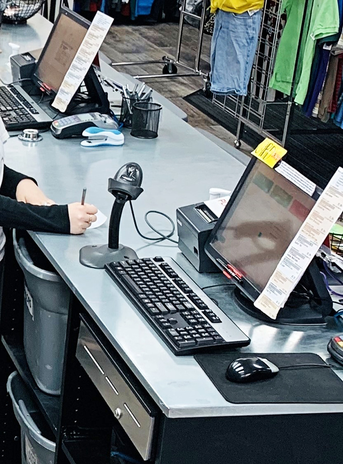 Where the magic happens&mdash;items transform from "previously loved" to "newly yours" at this transaction station of fashion rebirth.