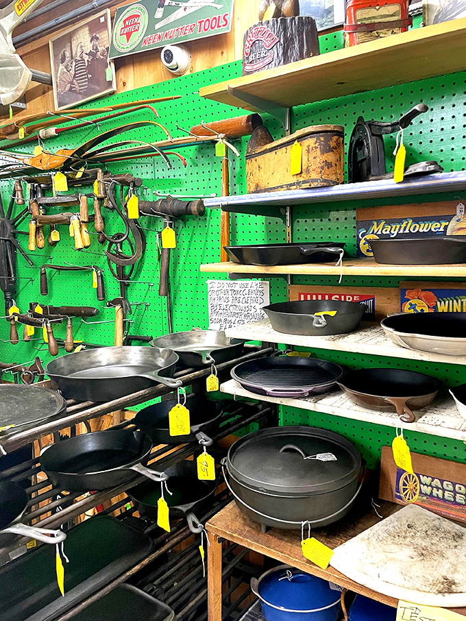 Cast iron heaven! These pans have been seasoning meals (and biceps&mdash;they're heavy!) since your grandparents were dating.