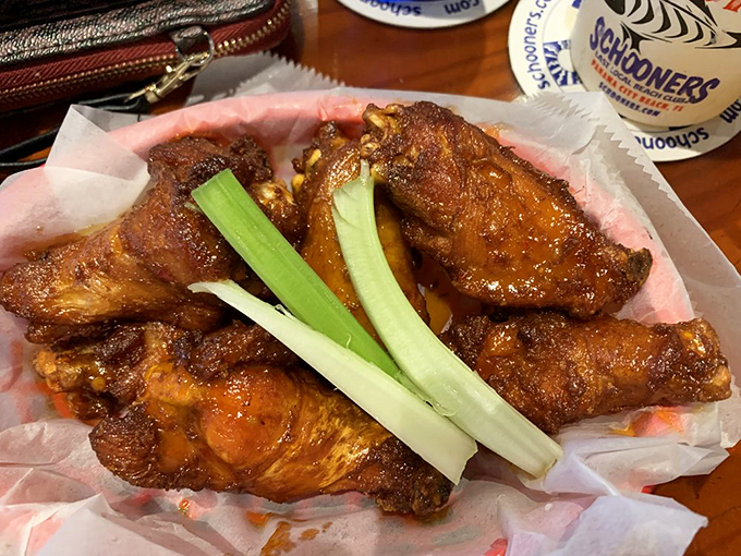Wings this good at a seafood joint? It's like finding out your accountant is secretly a rock star. Crispy, saucy perfection that demands napkins.