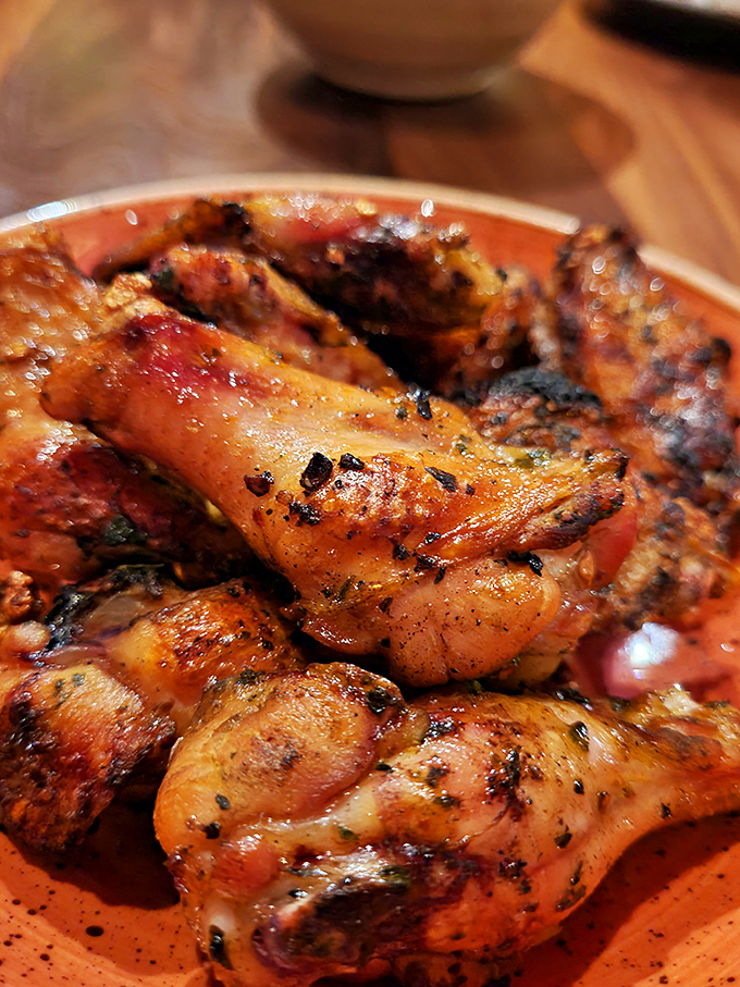 These aren't your sports bar chicken wings. They've been introduced to fire and smoke in a way that transforms them into something altogether more magnificent.