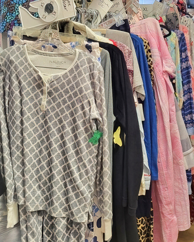 The Nautica shirt says "yacht club," but the price tag says "lunch money." This rack of designer finds makes brand-name shopping an affordable adventure.