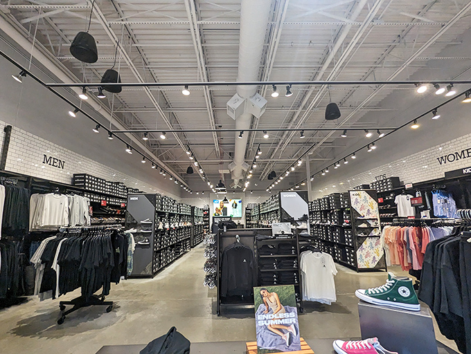 Clean lines and organized displays make this Converse store a temple to casual cool. Sneakerheads, prepare your wallets!