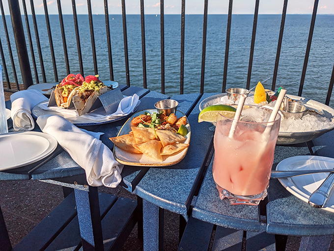 When your table overlooks Lake Erie and the food looks this good, you've basically won the dinner lottery.
