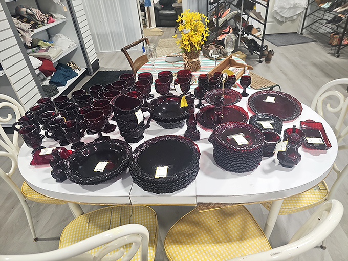 Ruby red glassware that would make your grandmother swoon and your dinner guests wonder where you've been hiding your excellent taste.