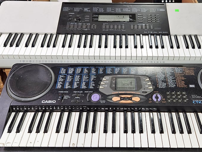 The keyboard section: where musical dreams come alive for a fraction of retail. Beethoven on a budget, anyone?