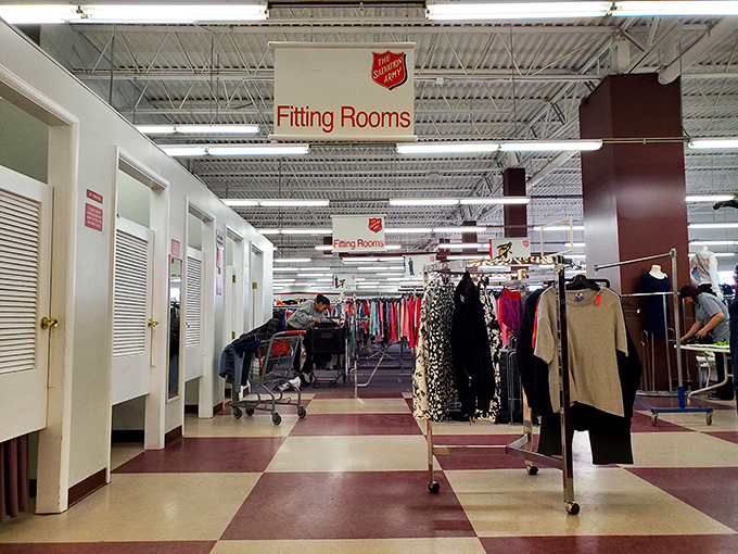 Fitting rooms await your fashion show. The most honest mirrors in town will help you decide if that blazer's a keeper.