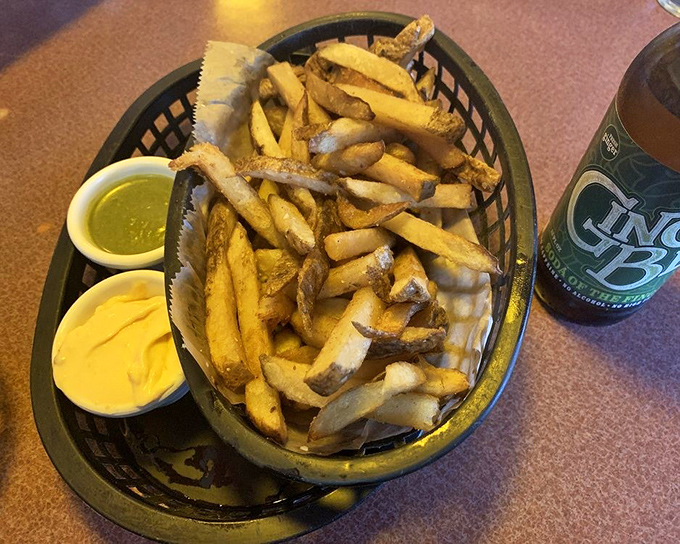 These aren't just fries&mdash;they're golden potato wands of happiness served with dipping sauces that transform the humble spud into a transcendent experience.