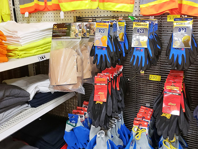 Work gloves that mean business hang like soldiers at attention. The perfect marriage of function and value for hands that have stories to tell.