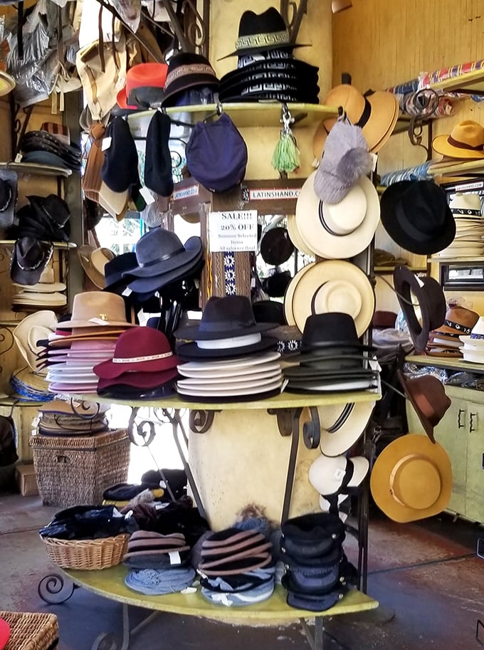 The hat selection rivals a Kentucky Derby crowd. Find your perfect crown, whether you're channeling jazz club cool or garden party chic.