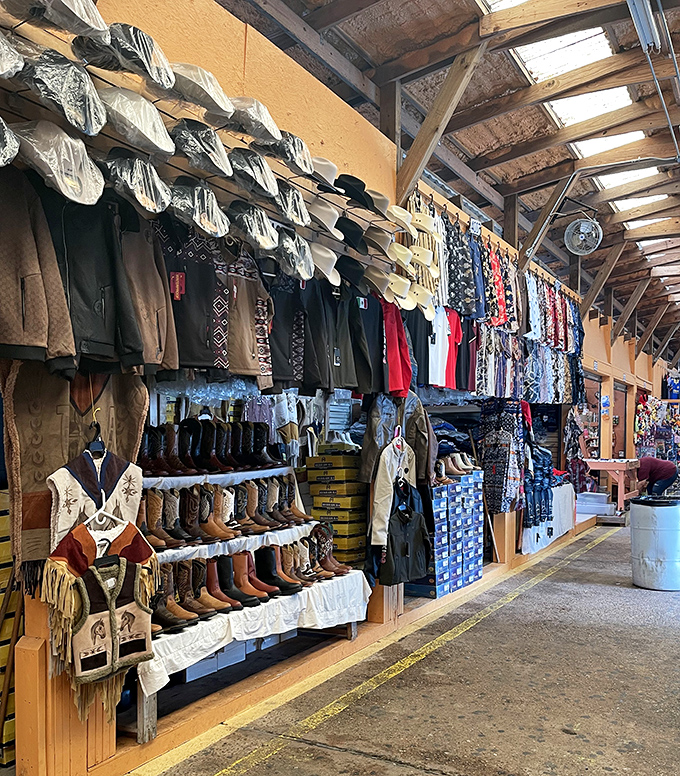 Western wear wonderland! Hats, boots, and everything you need to channel your inner cowboy, even if you've never ridden a horse.