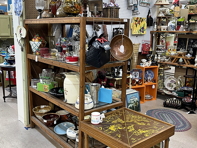 Organized chaos at its finest! Every shelf tells a different story &ndash; from grandma's kitchen to dad's workshop, nostalgia arranged by the square foot.