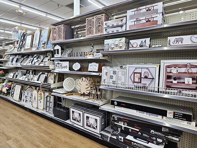 Home décor that whispers "Joanna Gaines on a budget"—farmhouse chic signs and modern accents that'll have guests asking, "You got this where?"