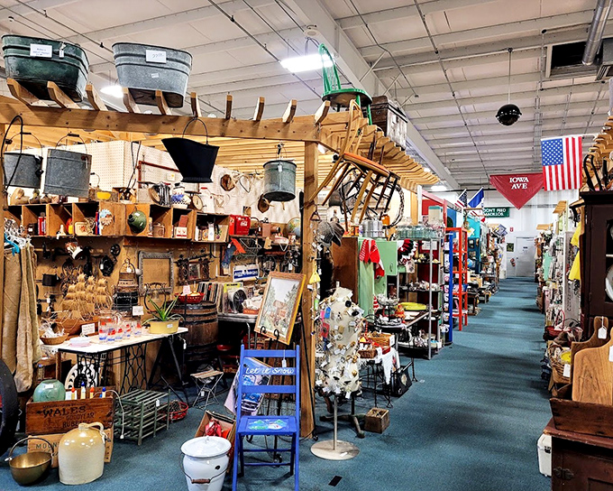 Rustic farm implements hang from the ceiling while Americana fills every nook below&mdash;a three-dimensional scrapbook of rural life through the decades.