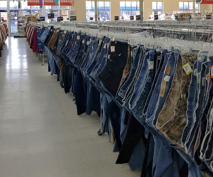 The denim district stretches to the horizon &ndash; a blue jean jungle where your next favorite pants are hiding in plain sight.