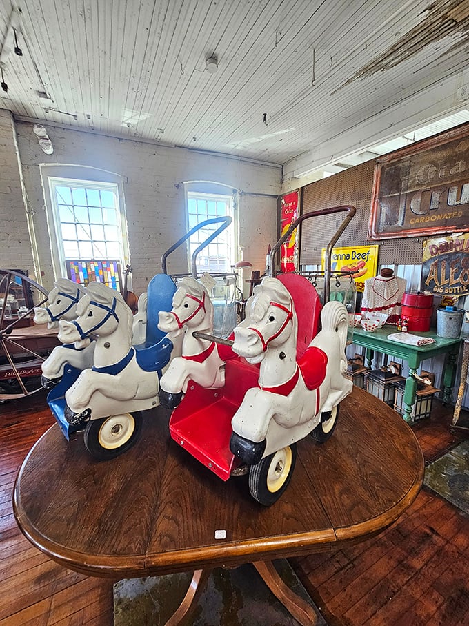 Giddy up! These vintage coin-operated horse rides once delighted children outside grocery stores. Now they're conversation pieces that spark joy in collectors young and old.