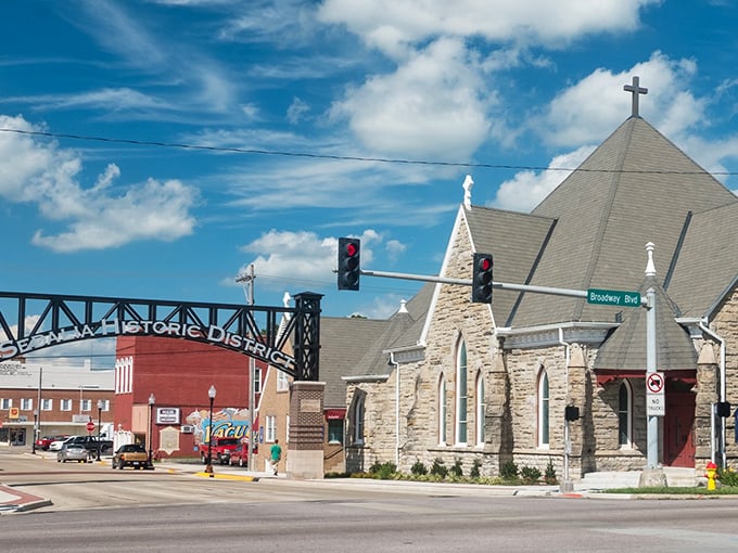 The Historic District arch welcomes you to a downtown where century-old architecture houses modern businesses, proving some things actually do improve with age.