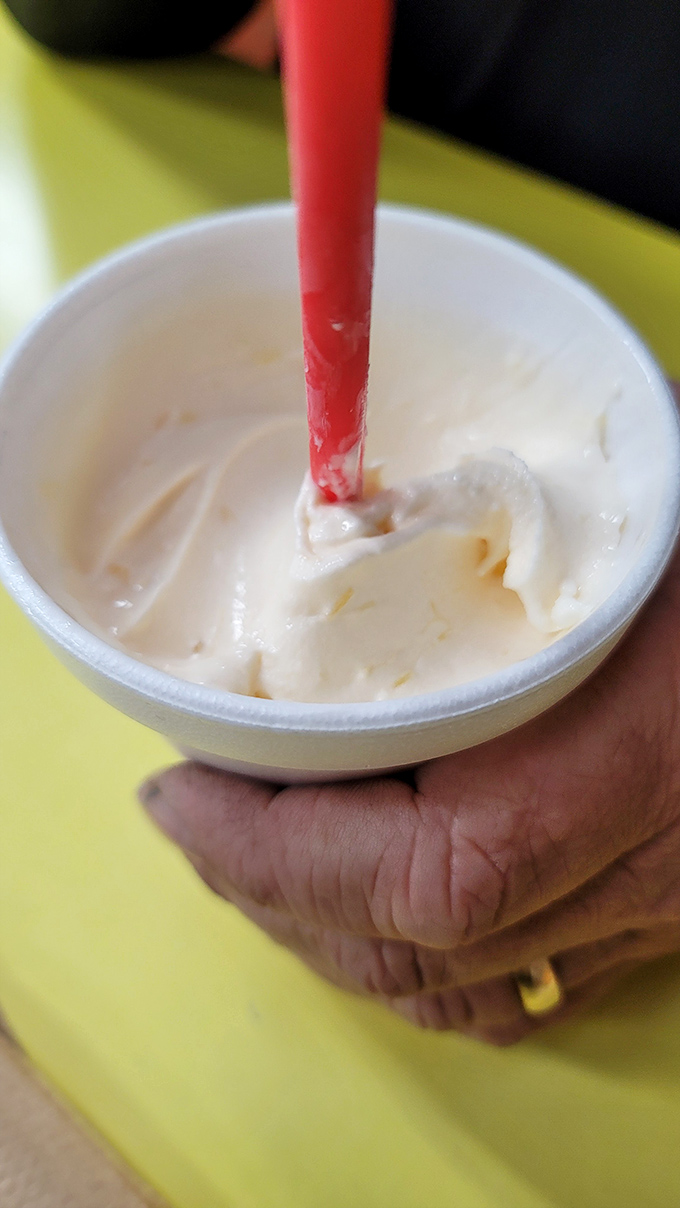 This vanilla shake is so thick, your straw stands at attention. The perfect cold counterpoint to a hot burger &ndash; if your arm muscles are up for it.